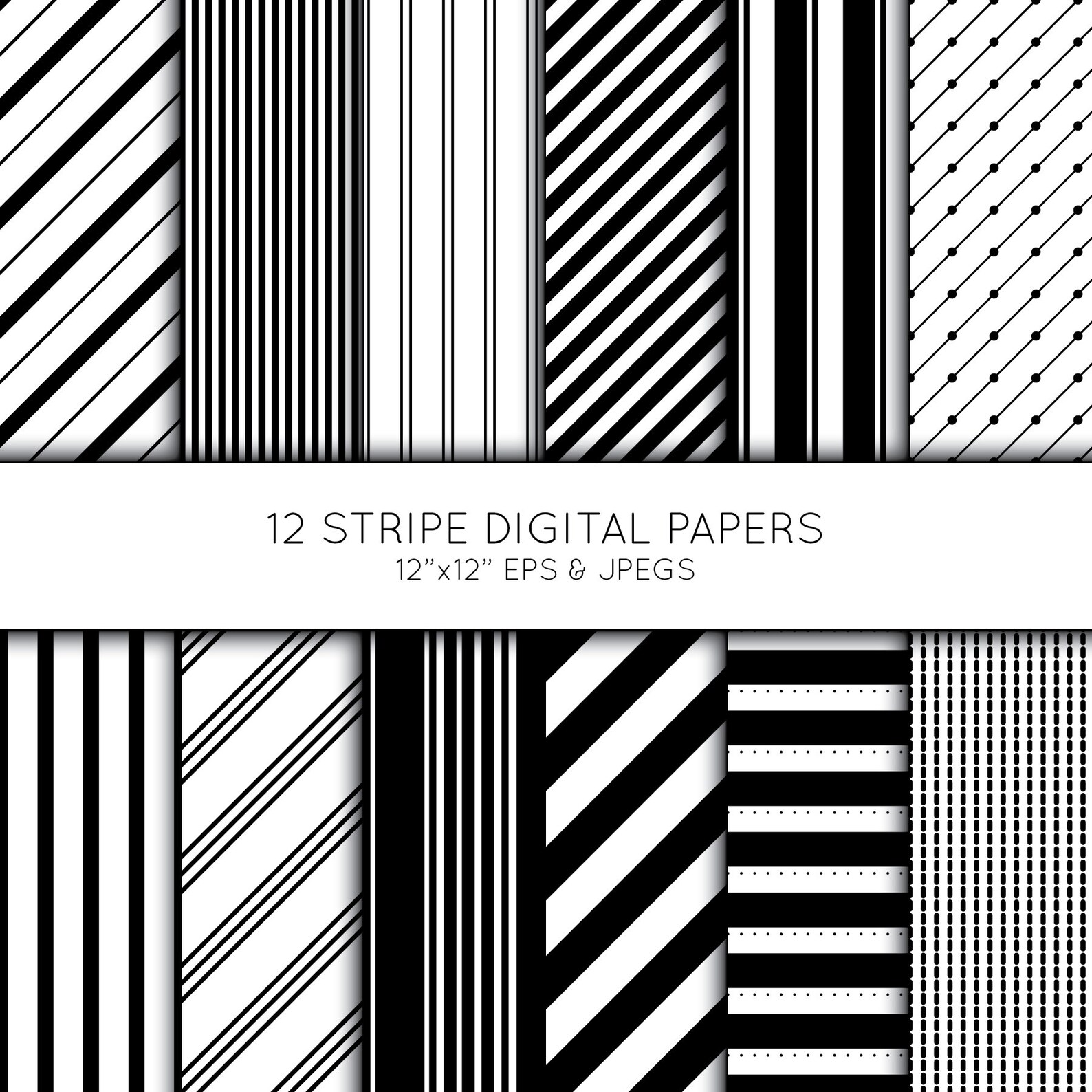 Stripe Digital Paper, Striped Scrapbook Paper, Stripes Digital Paper ...