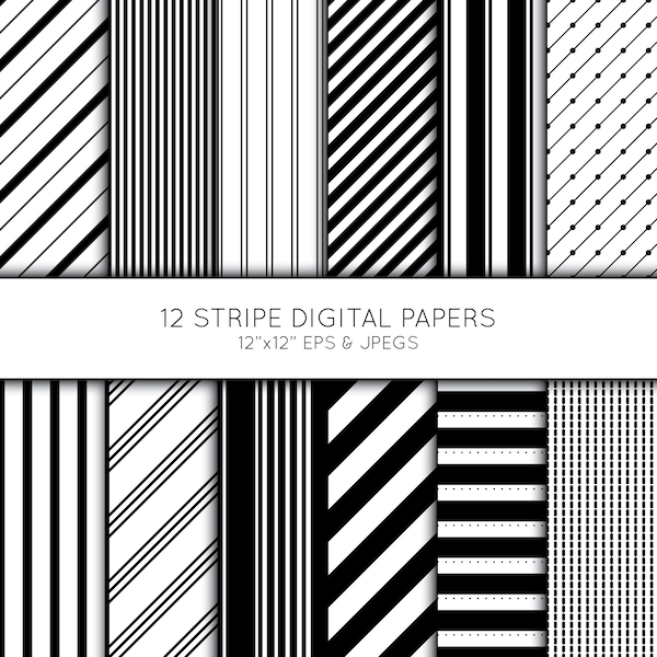 Stripe Digital Paper - Etsy