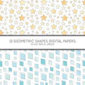 Geometric Digital Paper, Geometric Scrapbook Paper, Digital Paper Pack ...