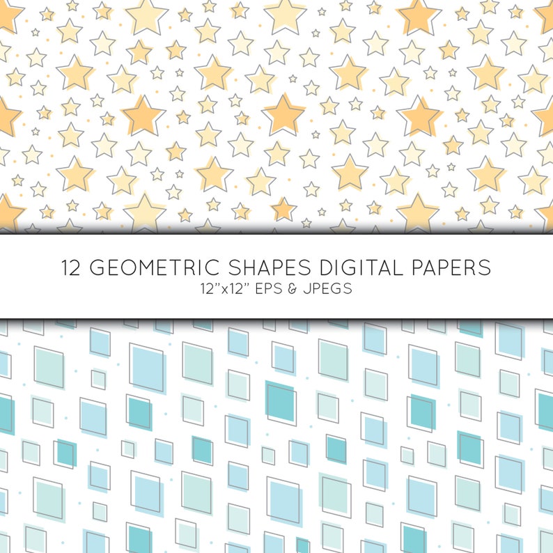 Geometric Digital Paper Geometric Scrapbook Paper Digital | Etsy