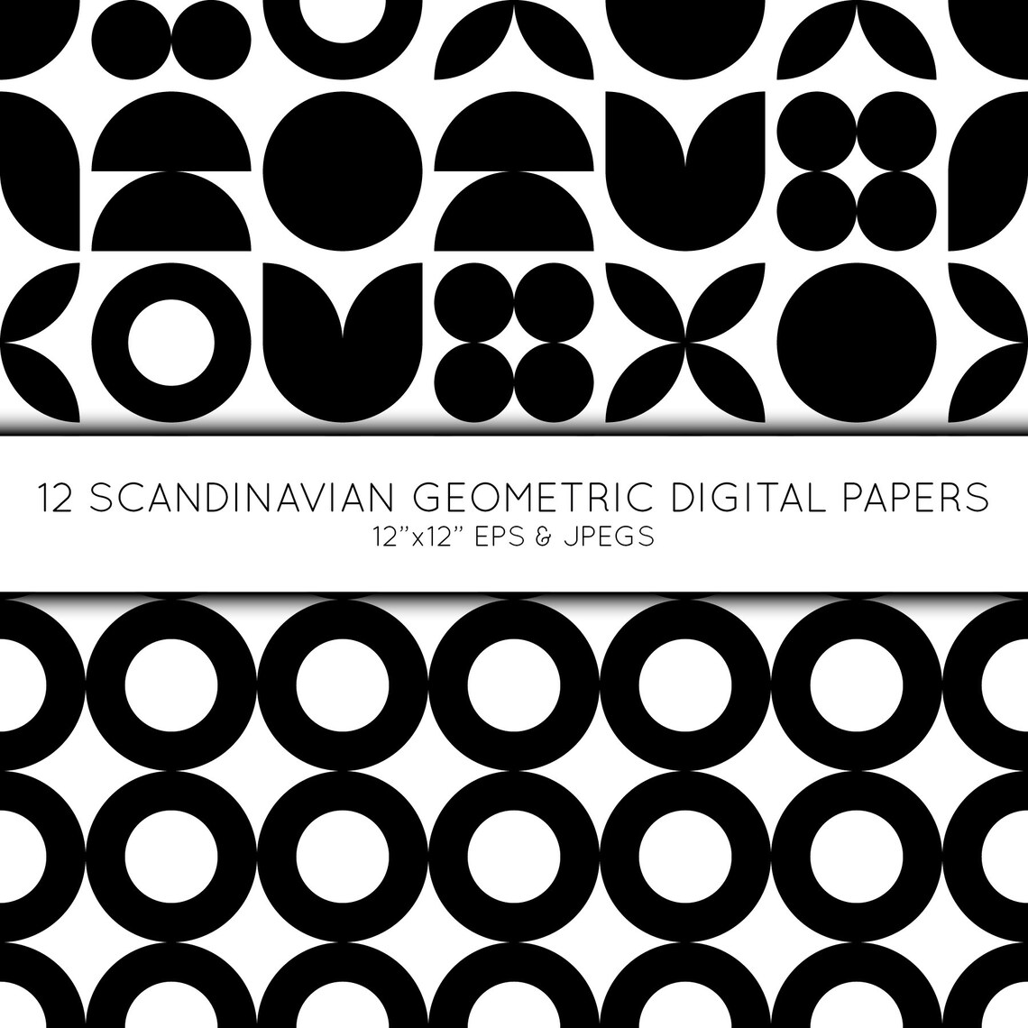 Scandinavian Digital Paper Geometric Scrapbook Paper Digital - Etsy