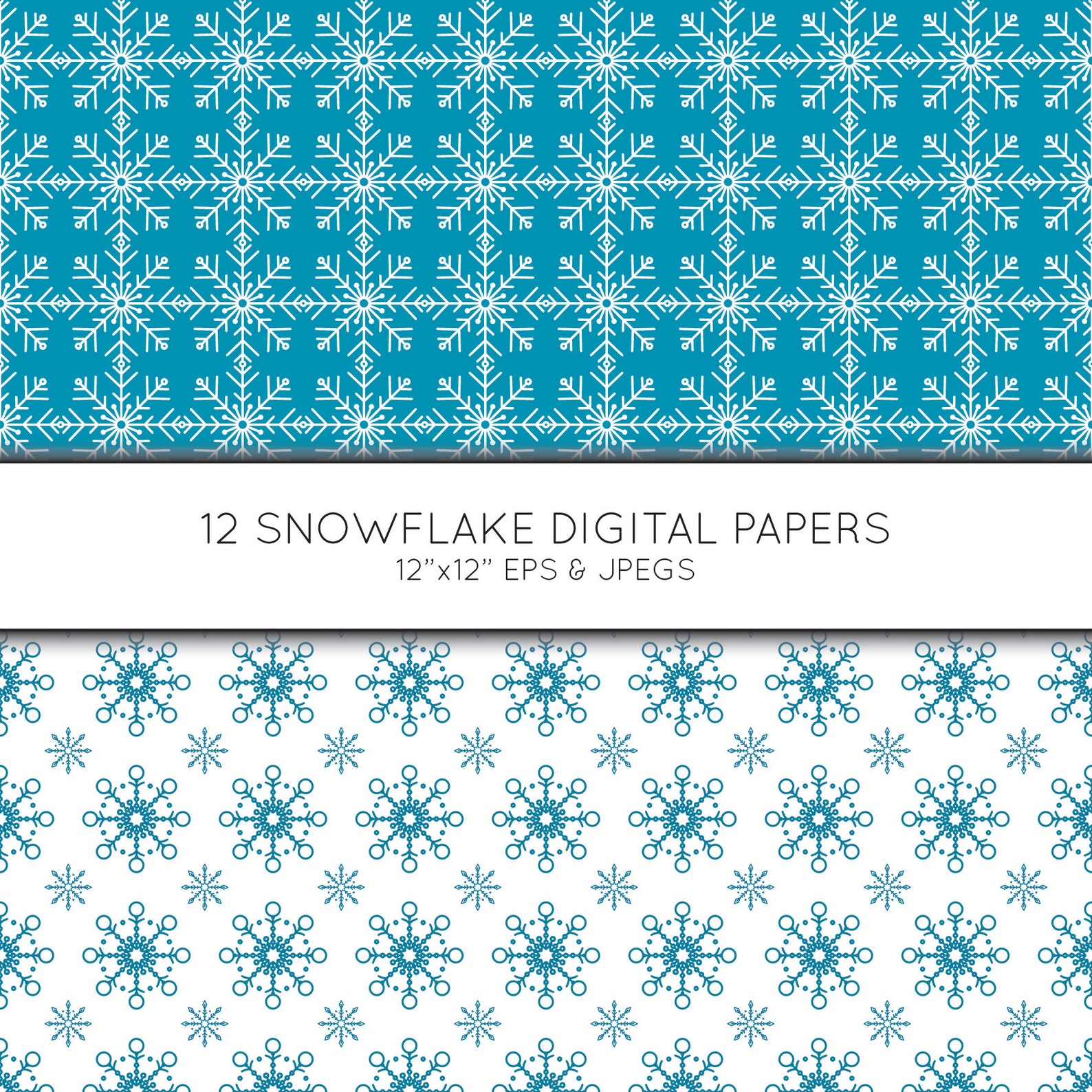 Snowflake Digital Paper Snowflake Scrapbook Paper Digital - Etsy