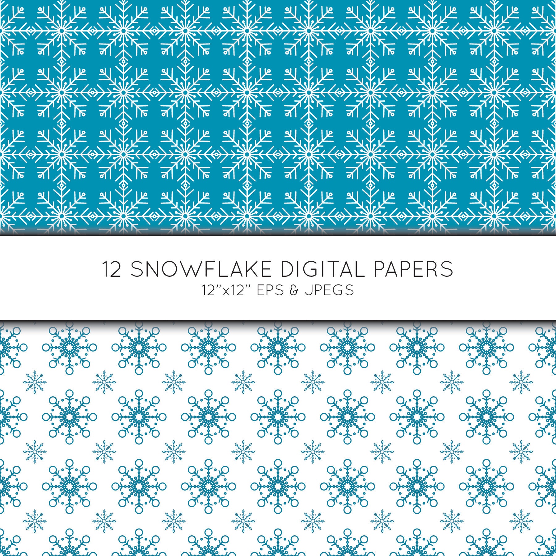 Snowflake Digital Paper Snowflake Scrapbook Paper Digital - Etsy