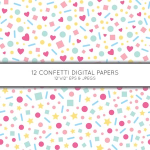 Party Digital Paper, Confetti Scrapbook Paper, Sprinkles, Digital Paper ...