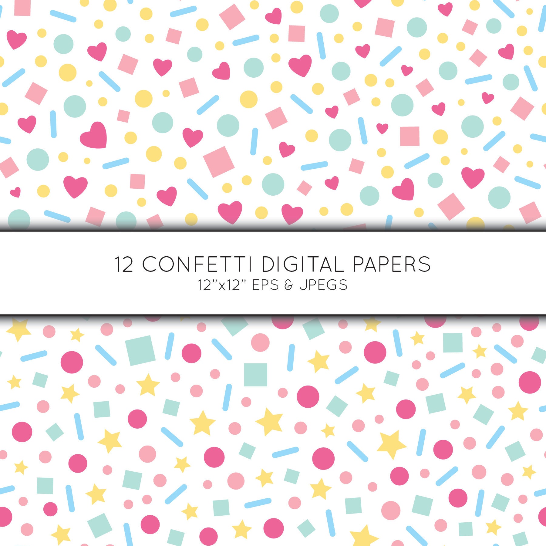 Party Digital Paper Confetti Scrapbook Paper Sprinkles | Etsy