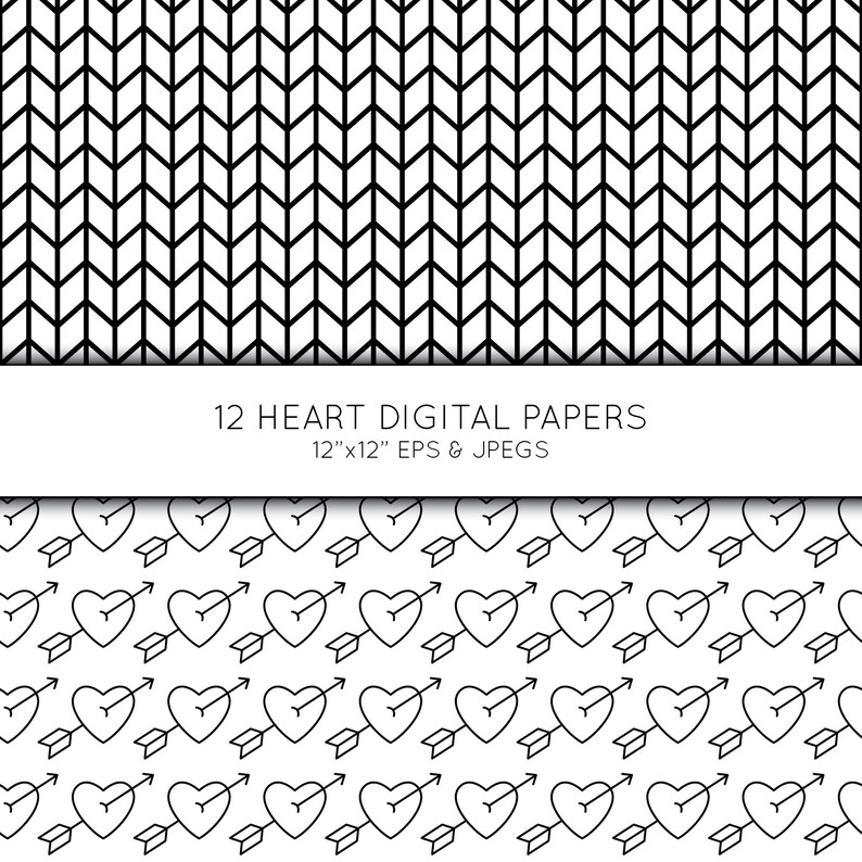 Heart Digital Paper Heart Scrapbook Paper Heart Digital - Etsy