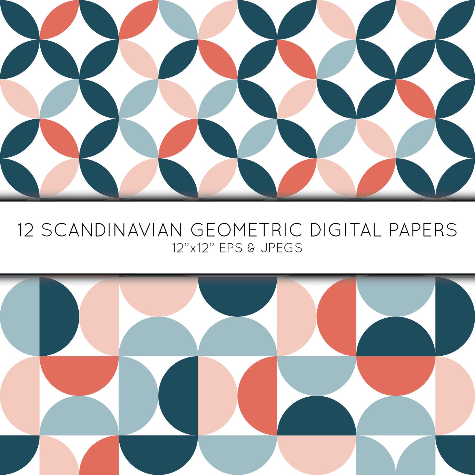 Scandinavian Digital Paper Geometric Scrapbook Paper Digital | Etsy