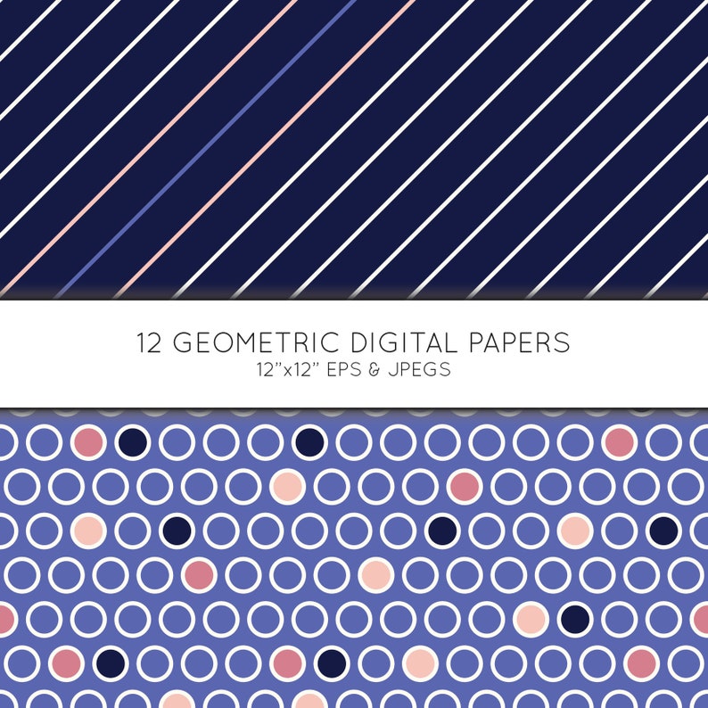 Geometric Digital Paper, Geometric Scrapbook Paper, Digital Paper Pack ...