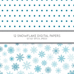 Snowflake Digital Paper, Snowflake Scrapbook Paper, Digital Paper Pack ...