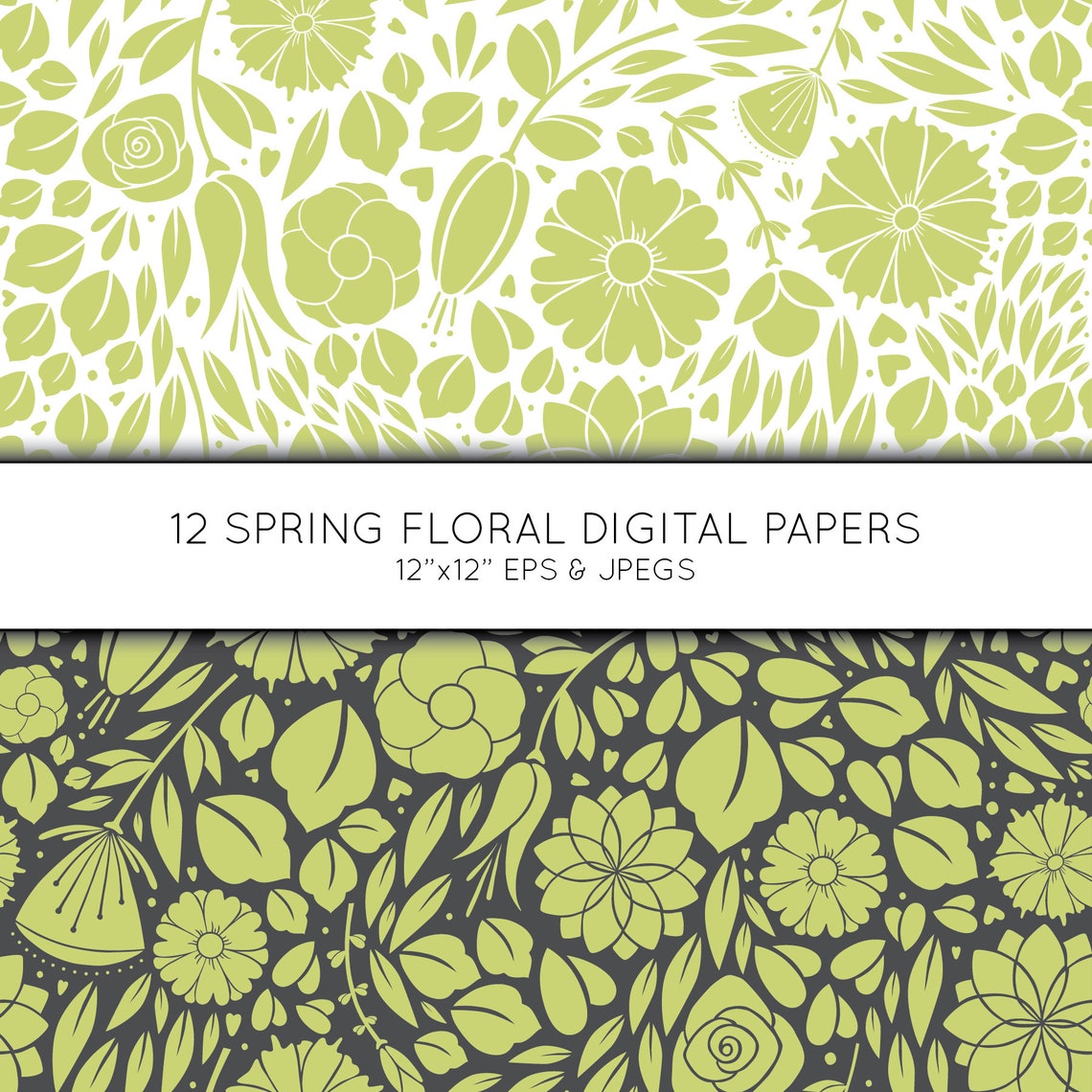 Floral Digital Paper Flower Scrapbook Paper Digital Paper - Etsy