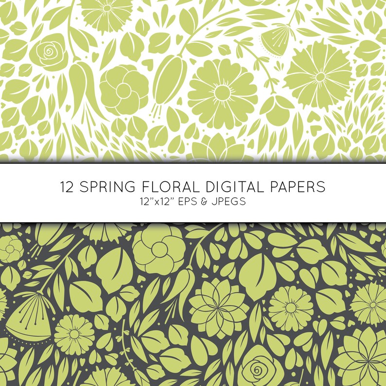 Floral Digital Paper Flower Scrapbook Paper Digital Paper - Etsy