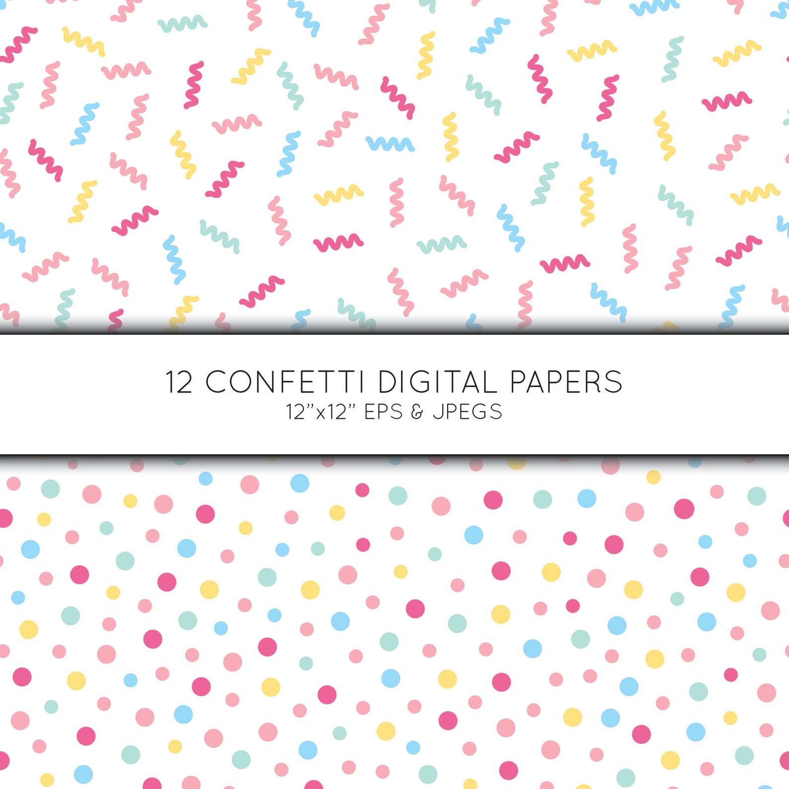 Party Digital Paper Confetti Scrapbook Paper Sprinkles | Etsy