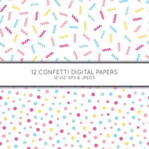 Party Digital Paper, Confetti Scrapbook Paper, Sprinkles, Digital Paper ...