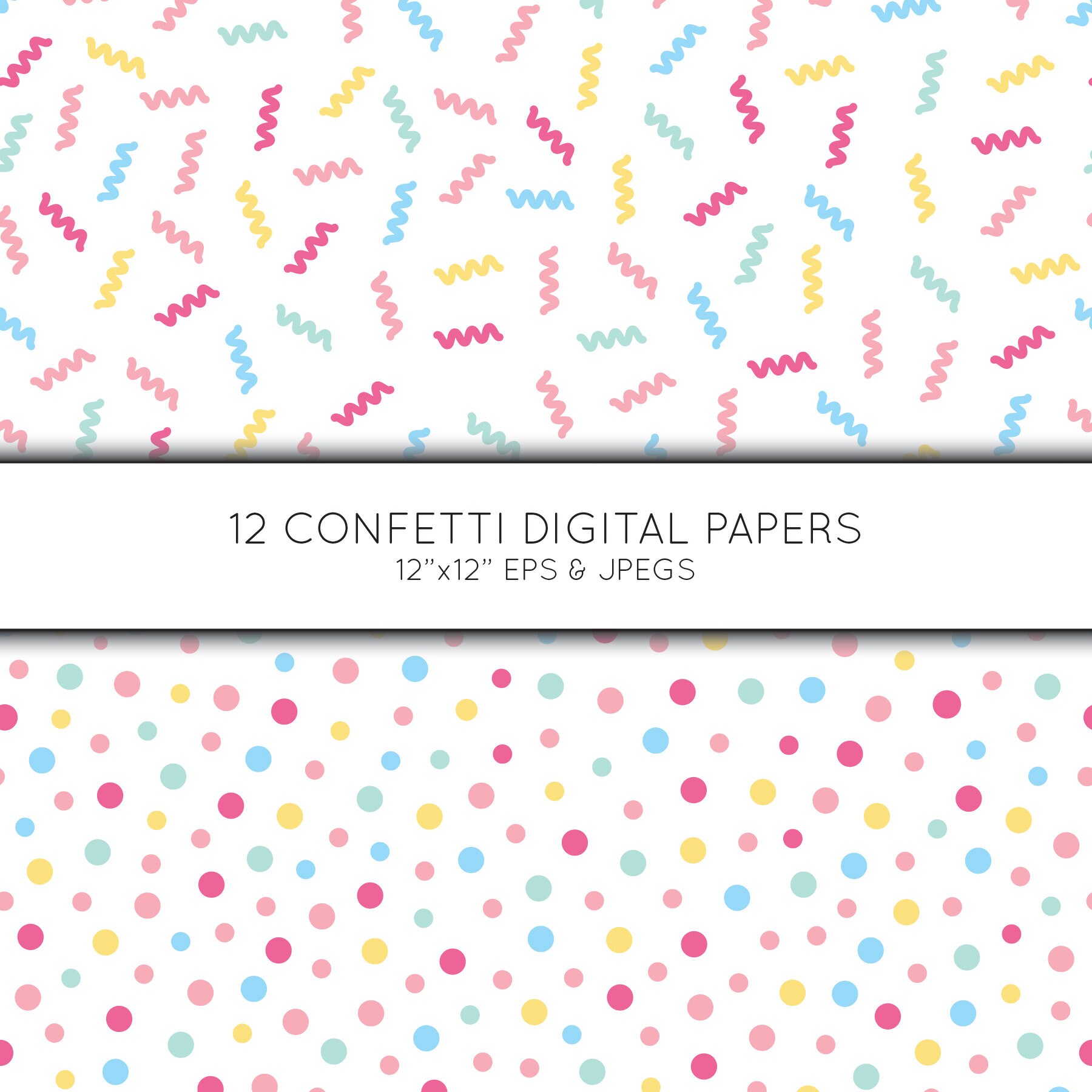Party Digital Paper Confetti Scrapbook Paper Sprinkles | Etsy