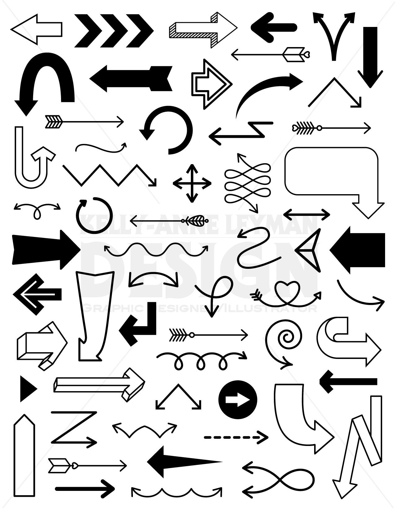 Arrow Clipart, Digital Arrows Clipart, Clip Art Set, Digital Clipart ...