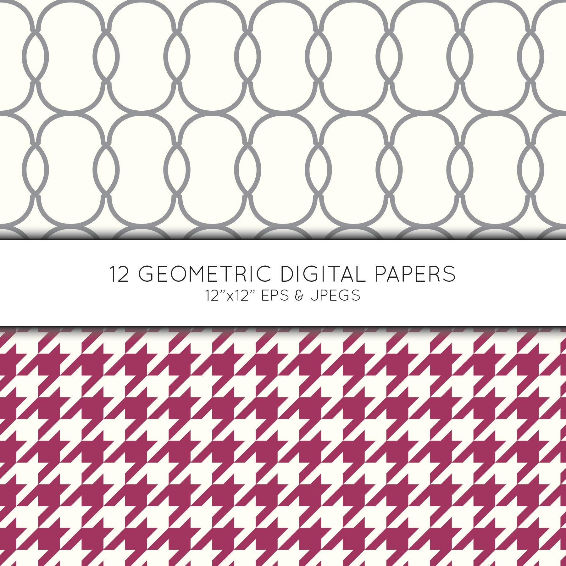 Geometric Digital Paper, Geometric Scrapbook Paper, Digital Paper Pack ...