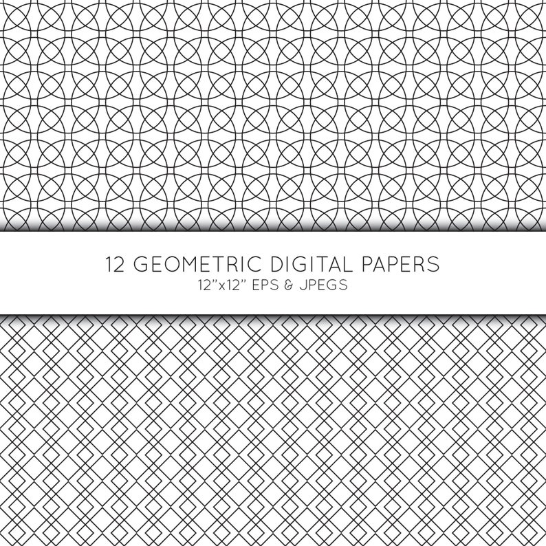 Geometric Digital Paper Geometric Scrapbook paper digital | Etsy