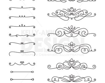 Doodle Dividers SVG. Hand Drawn Line Dividers Cut Files Set - Etsy