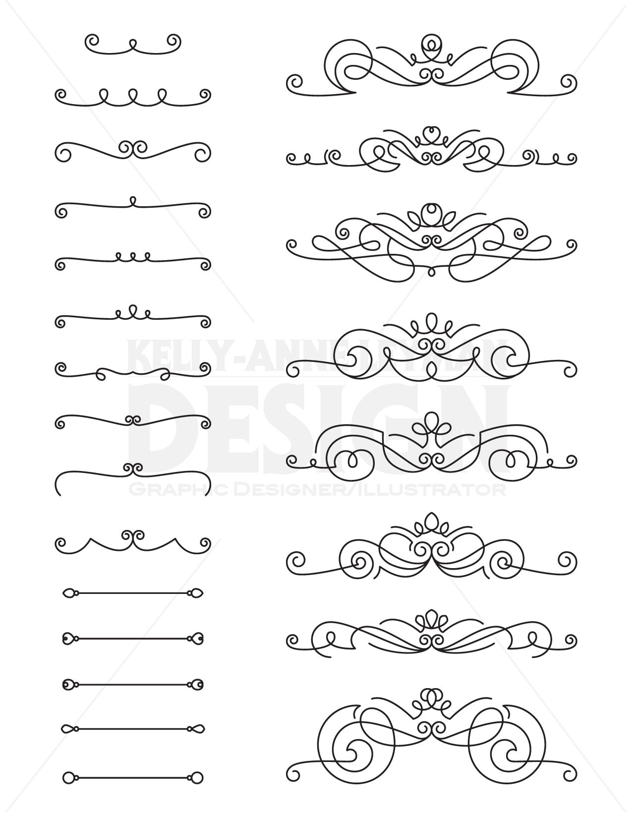 Flourishes Clipart, Text Divider, Digital Border, Decorative Divider ...