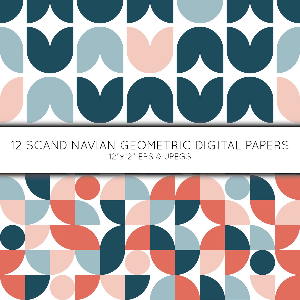 Scandinavian Digital Paper Geometric Scrapbook Paper Digital | Etsy