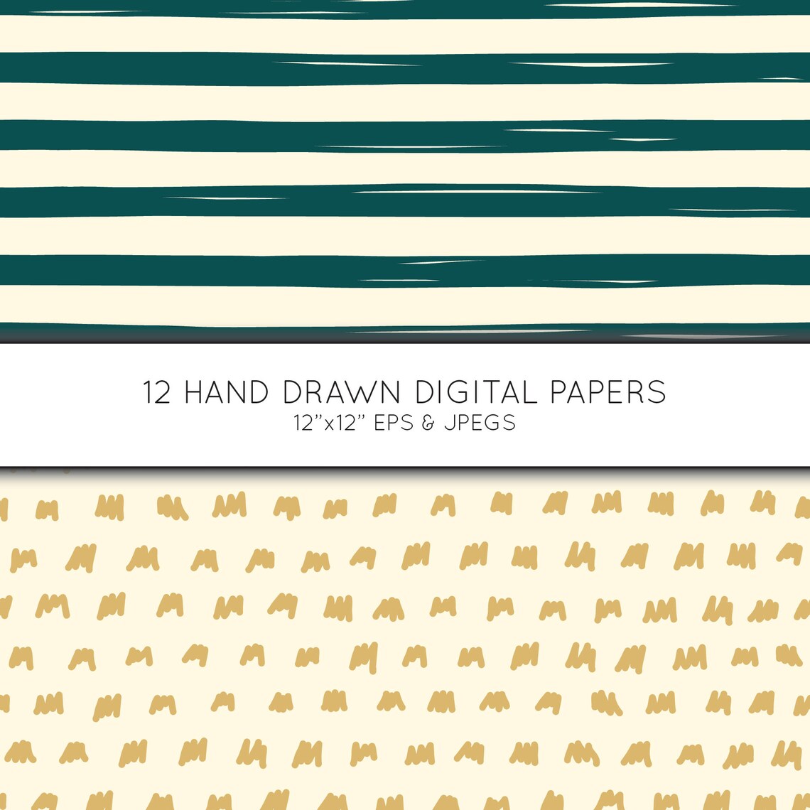 Hand Drawn Scrapbook Paper Doodle Digital Paper Minimalist - Etsy