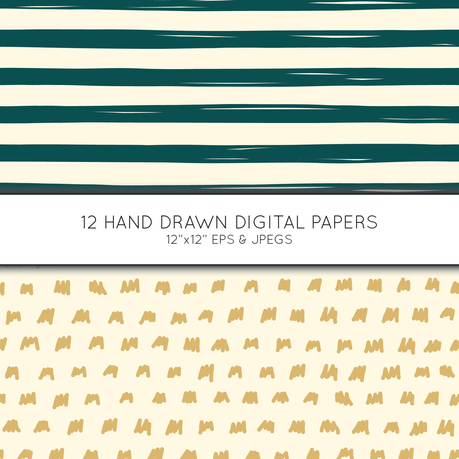 Hand Drawn Scrapbook Paper, Doodle Digital Paper, Minimalist, Boho ...