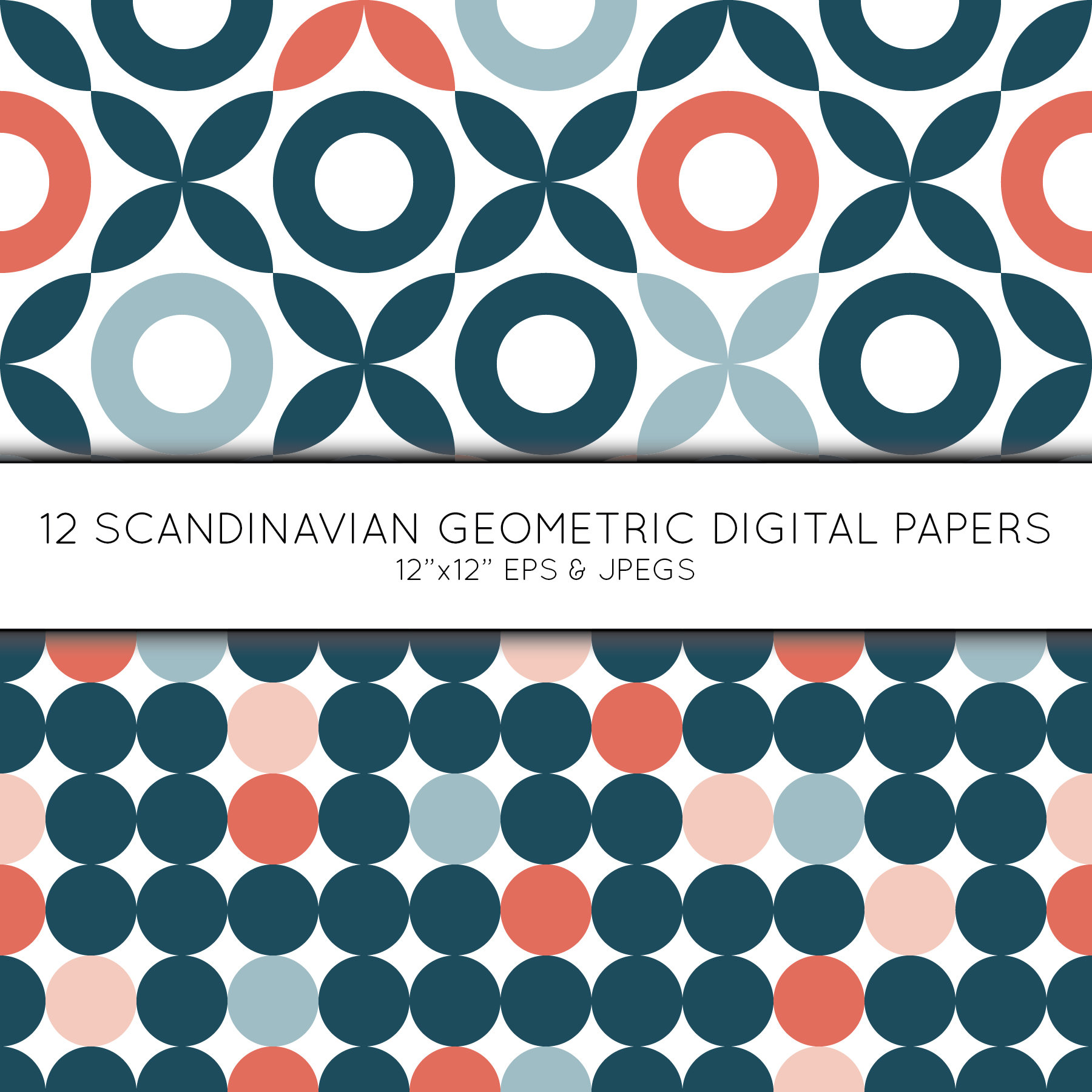 Scandinavian Digital Paper Geometric Scrapbook Paper Digital | Etsy