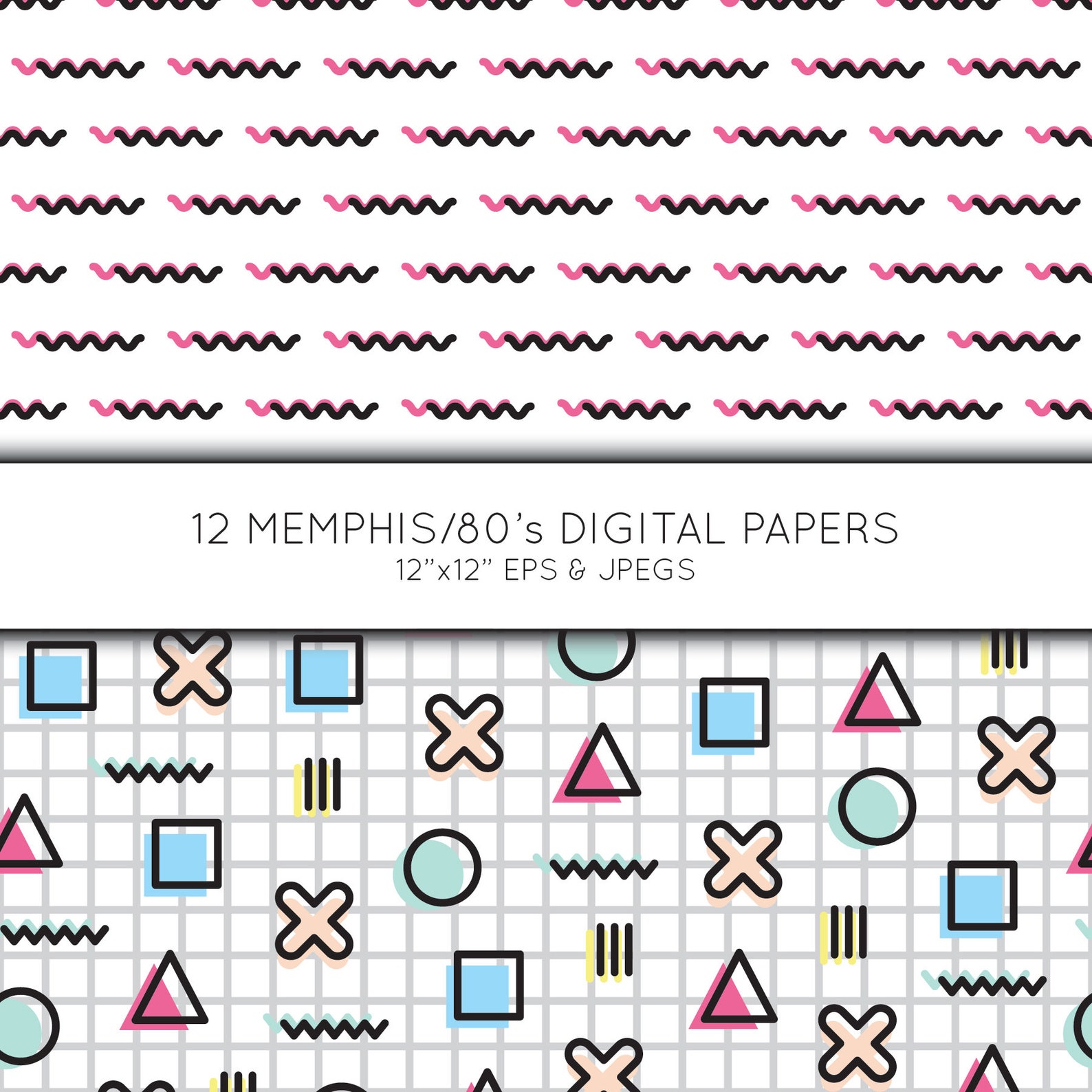 80s Scrapbook Paper 80s Digital Paper Memphis Paper Digital | Etsy