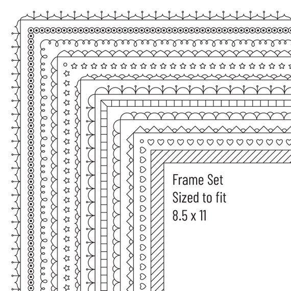 Commercial 8.5 x 11 Printable Instant Digital Download Border Clip Art ...