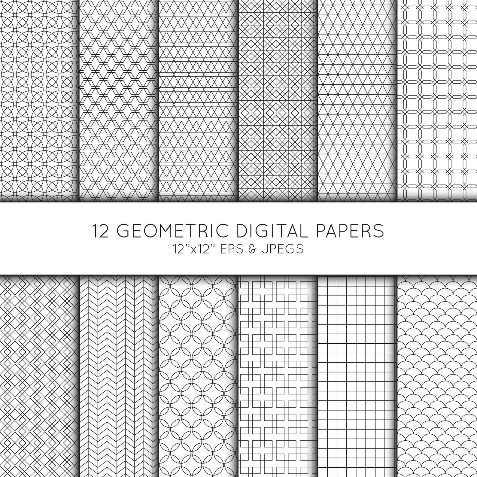 Geometric Digital Paper Geometric Scrapbook Paper Digital - Etsy