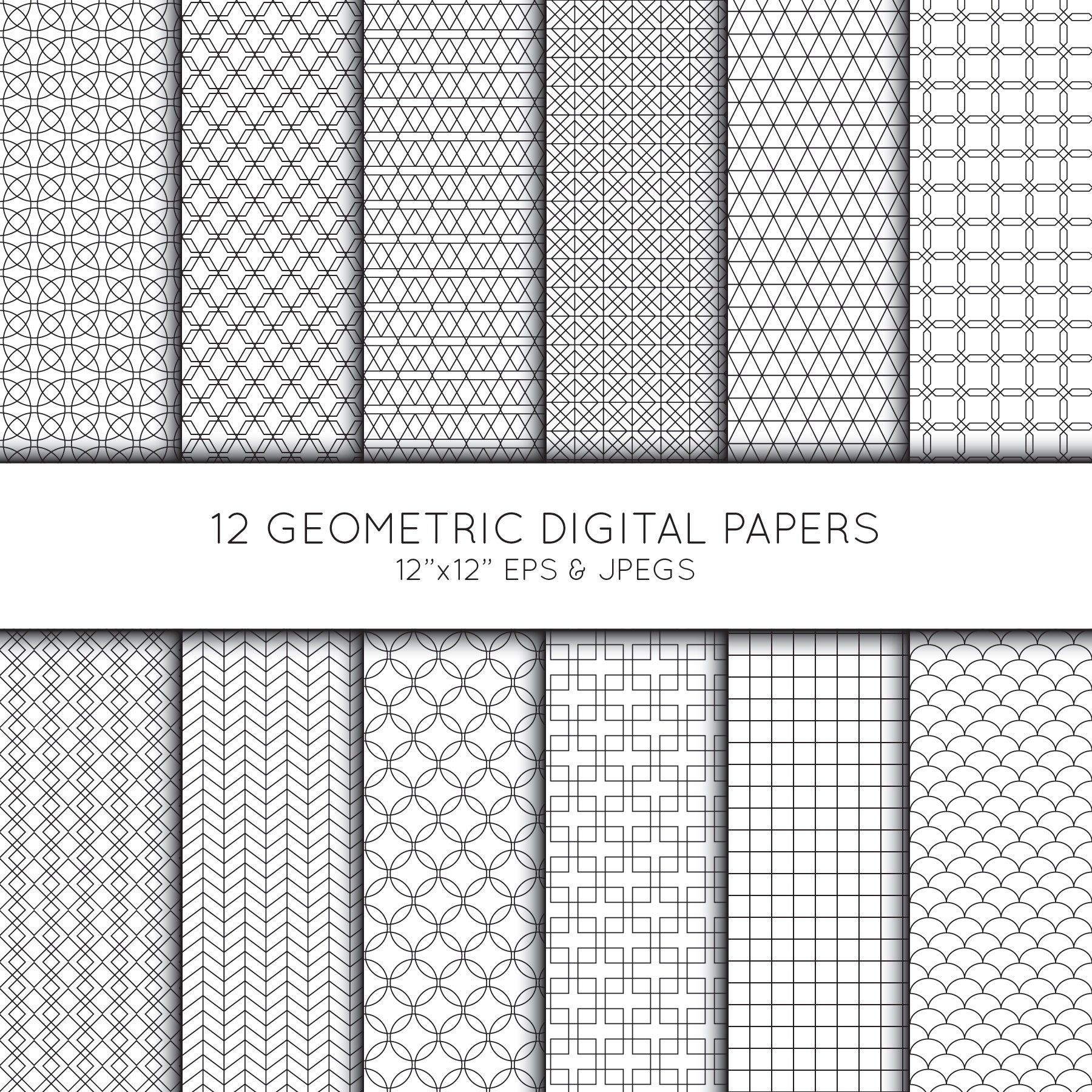 Geometric Digital Paper Geometric Scrapbook paper digital | Etsy