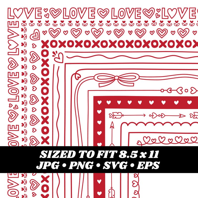 Valentines Day Borders - Etsy