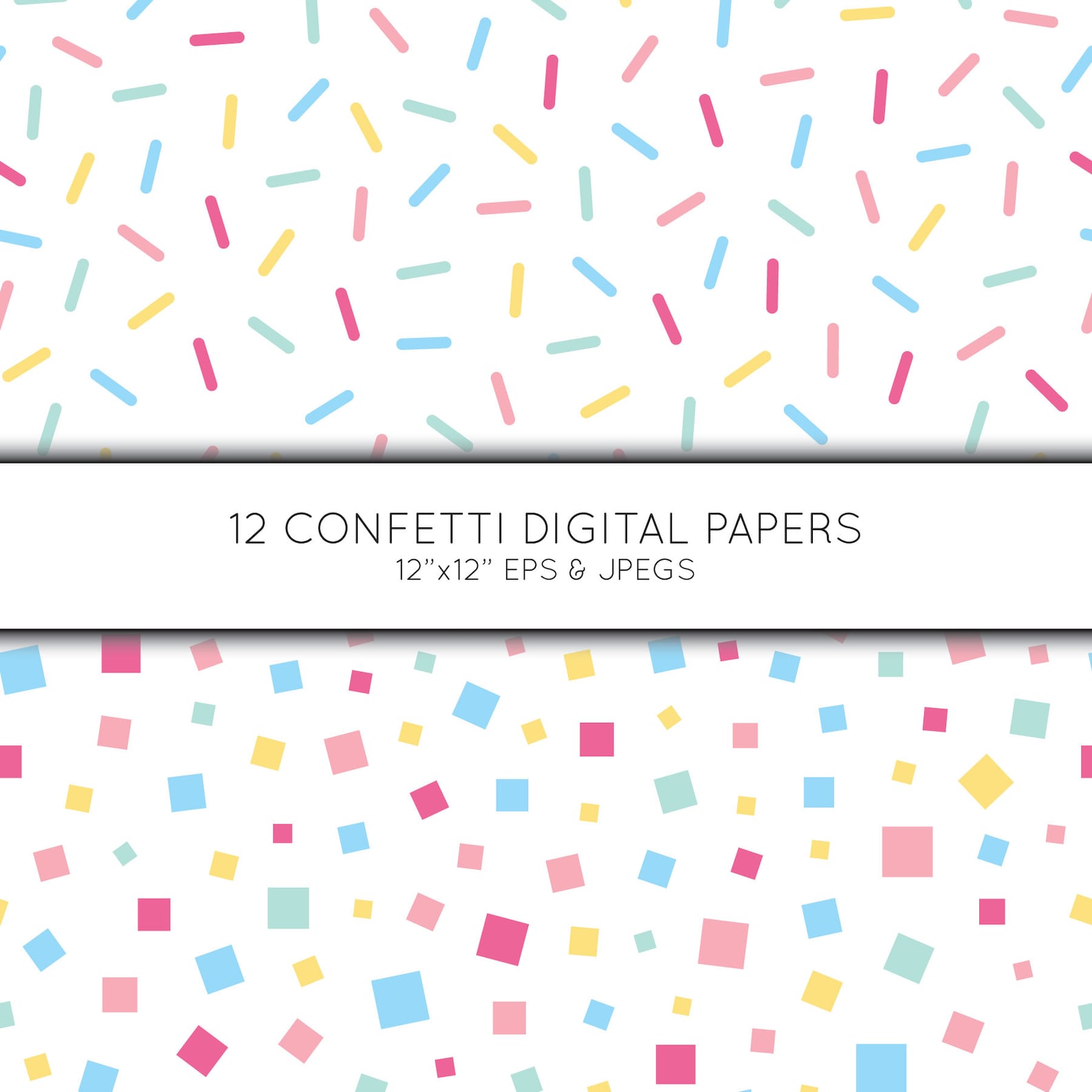 Party Digital Paper Confetti Scrapbook Paper Sprinkles | Etsy