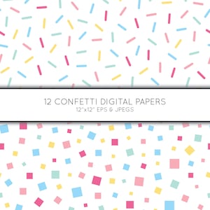 Party Digital Paper, Confetti Scrapbook Paper, Sprinkles, Digital Paper ...