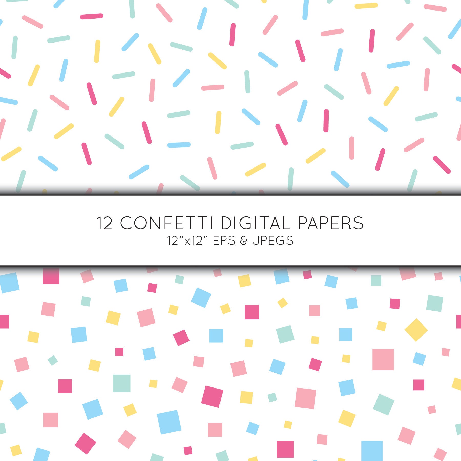 Party Digital Paper Confetti Scrapbook Paper Sprinkles | Etsy
