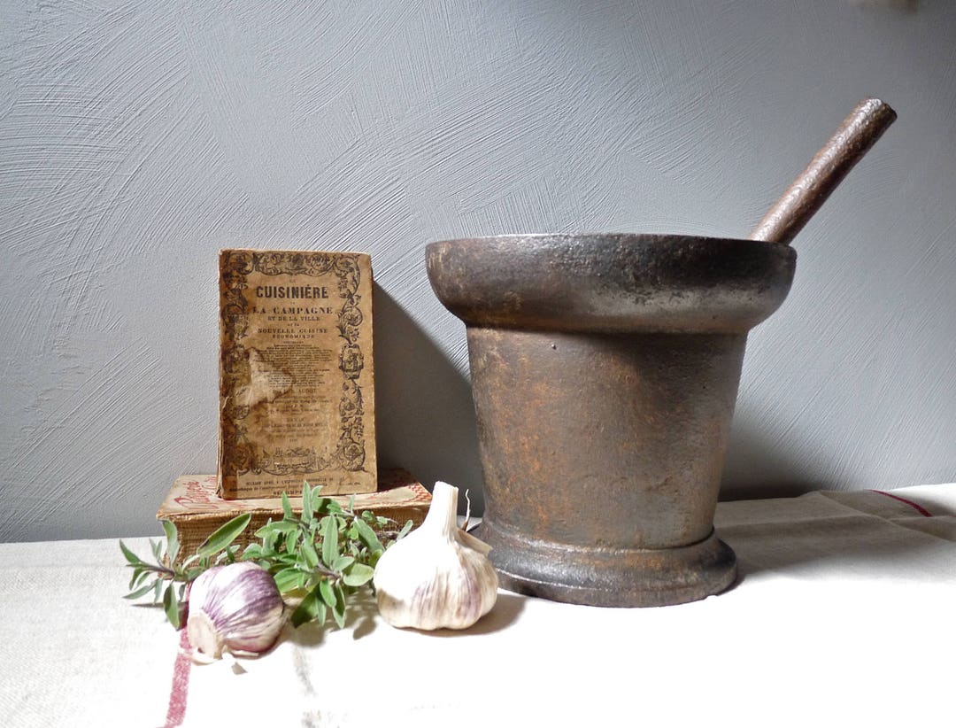 18th 15lbs Mortar Apothecary Cast Iron Mortar French French Mortar ...