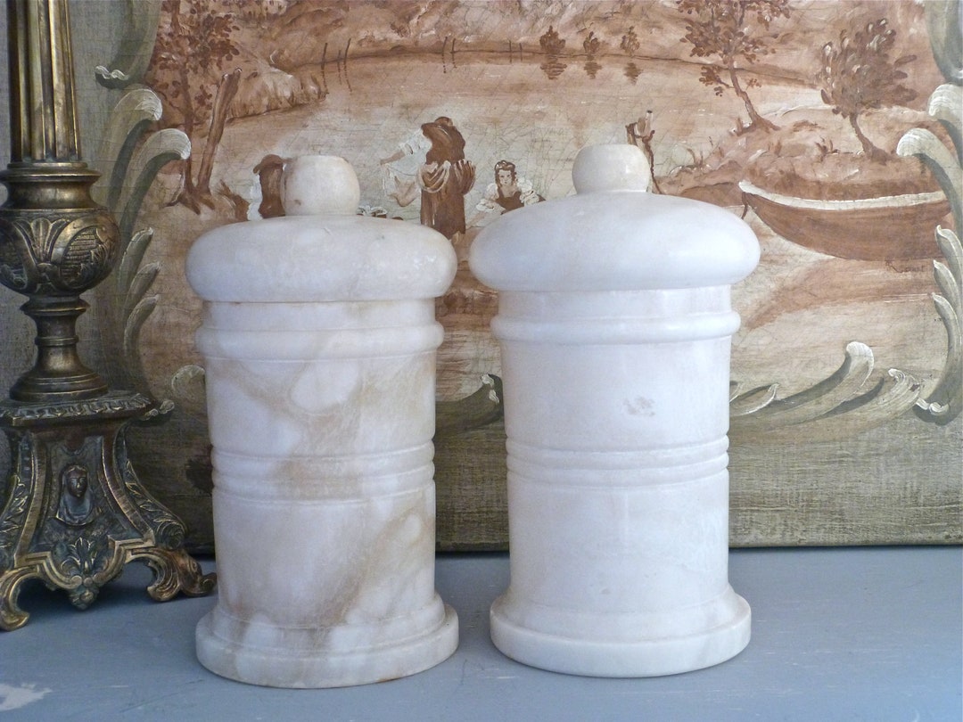 Rare 19th Century French Alabaster Medicine Jars - Louis-philippe Era ...