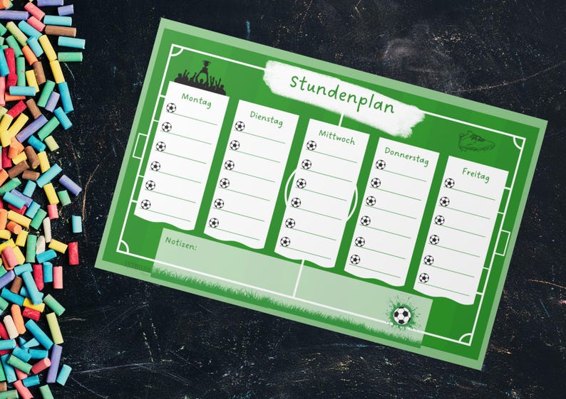 Soccer Timetable for Kids - Sports Timetable | Digital Download for ...