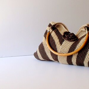 Crochet Brown Shoulder Bag Everyday Bag Shoulder Bag - Etsy