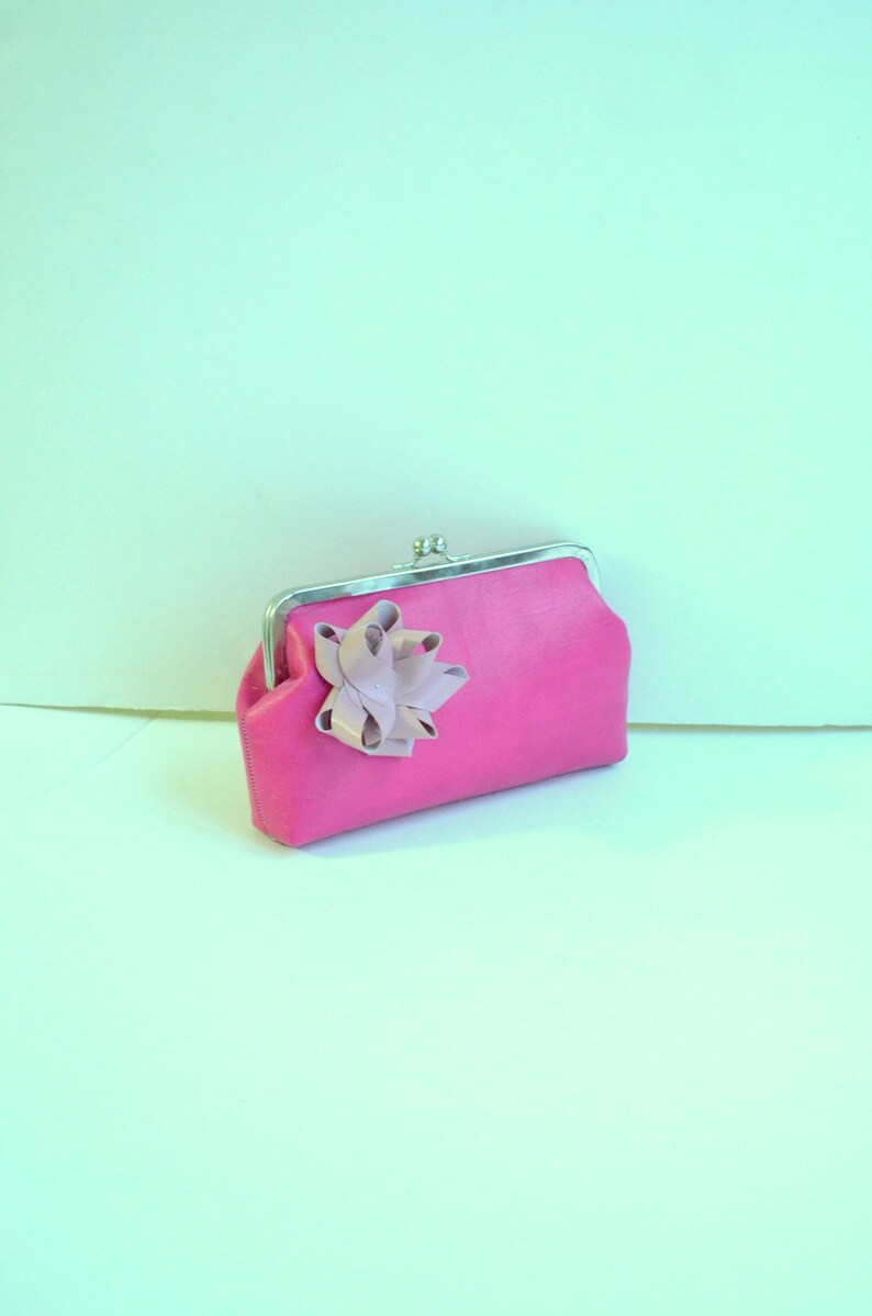 Fuchsia Wedding Clutch, Faux Leather Purse, Bridesmaid Pink Powder ...