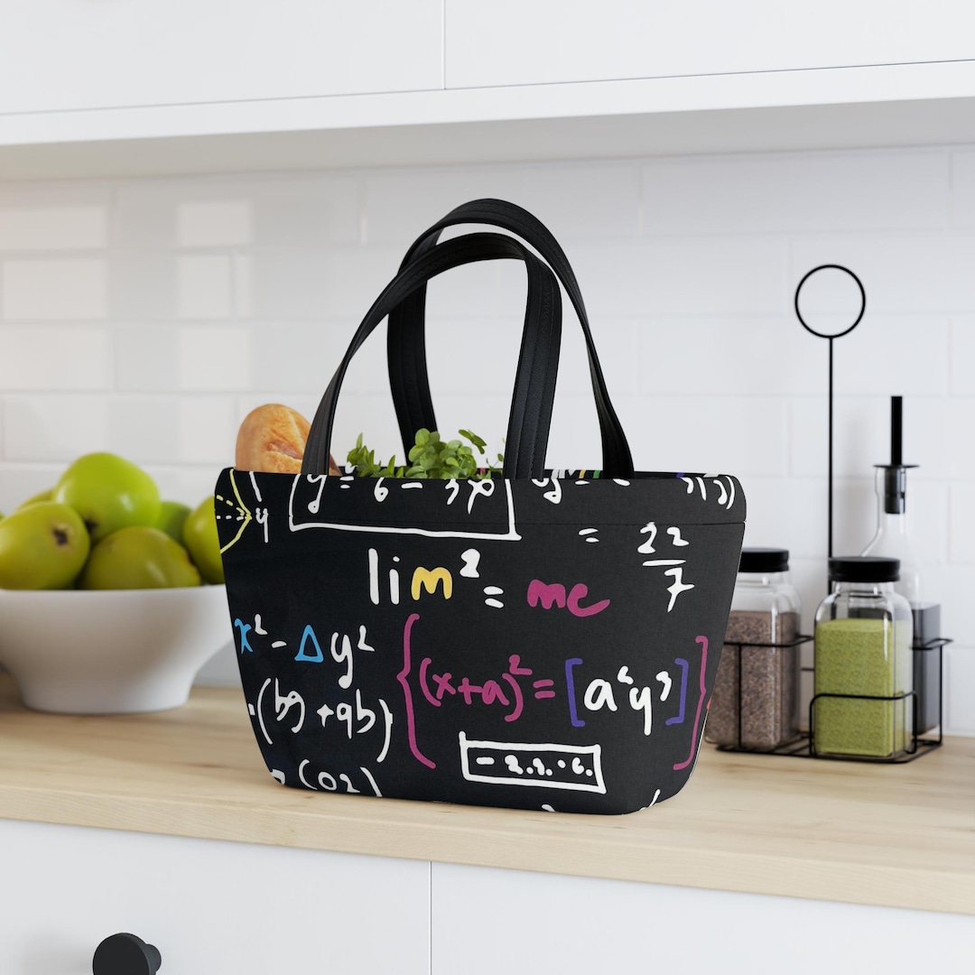 Canvas lunch Bag, Math Symbols Numbers Picnic Bag, Snack Mini Bag 9.3 ...