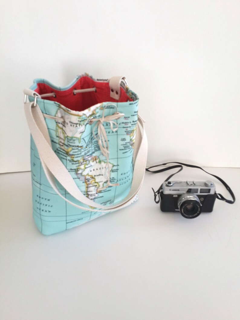 Worldmaps Shoulder Bag, Student Atlas Bag, World Maps Printed Bucket ...