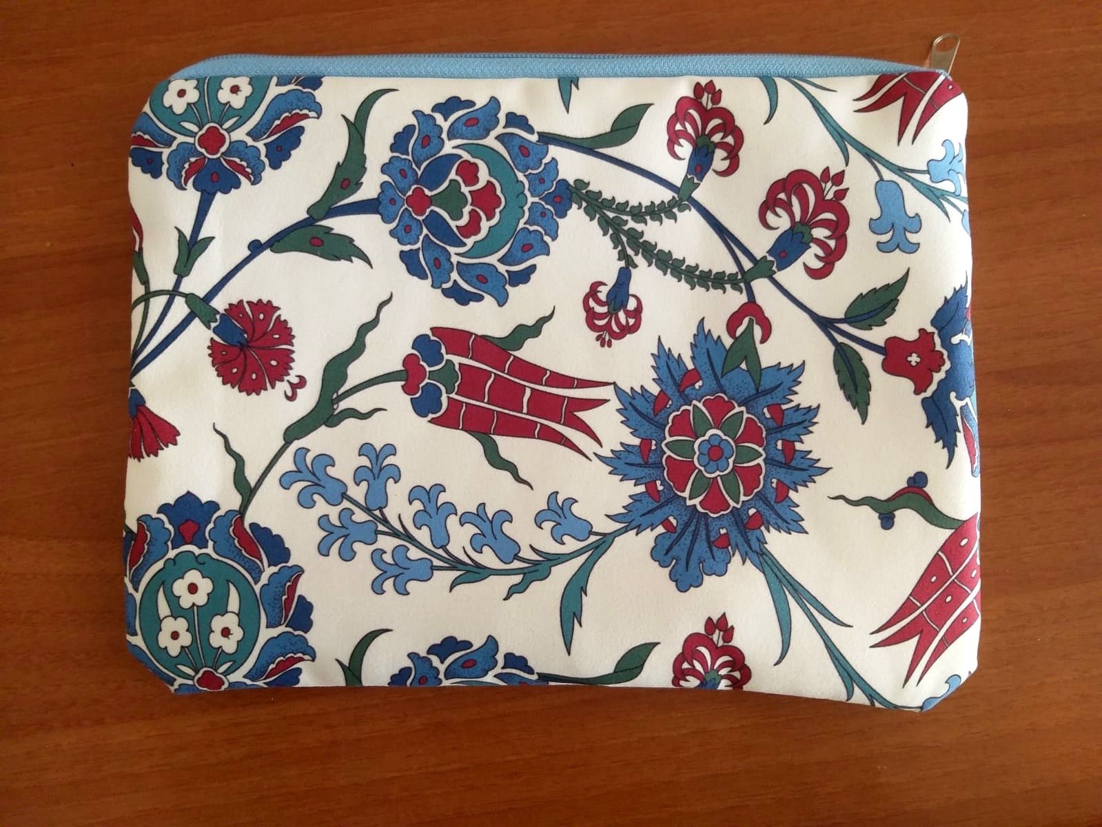 Turkish Kaftan Pattern Tulip Zipper Pouch, Ethnic Fabric Bag, Cute ...