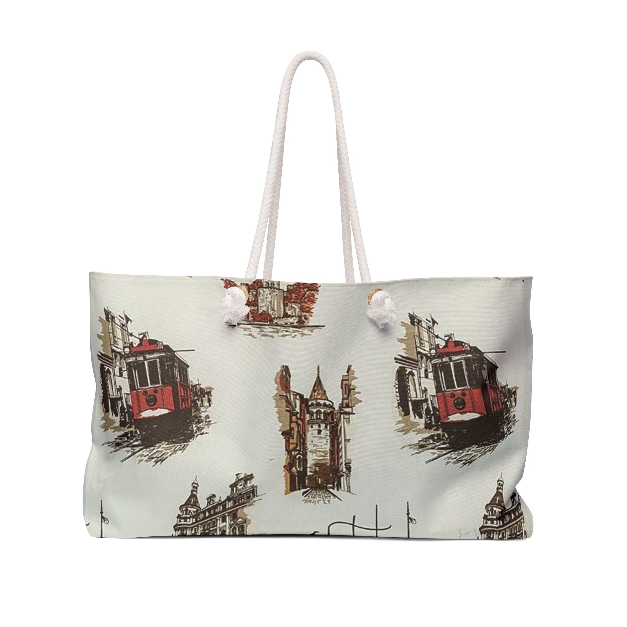 Istanbul Tote, Galata Tower, Maiden's Bag Weekender Bag, Print Shoulder ...