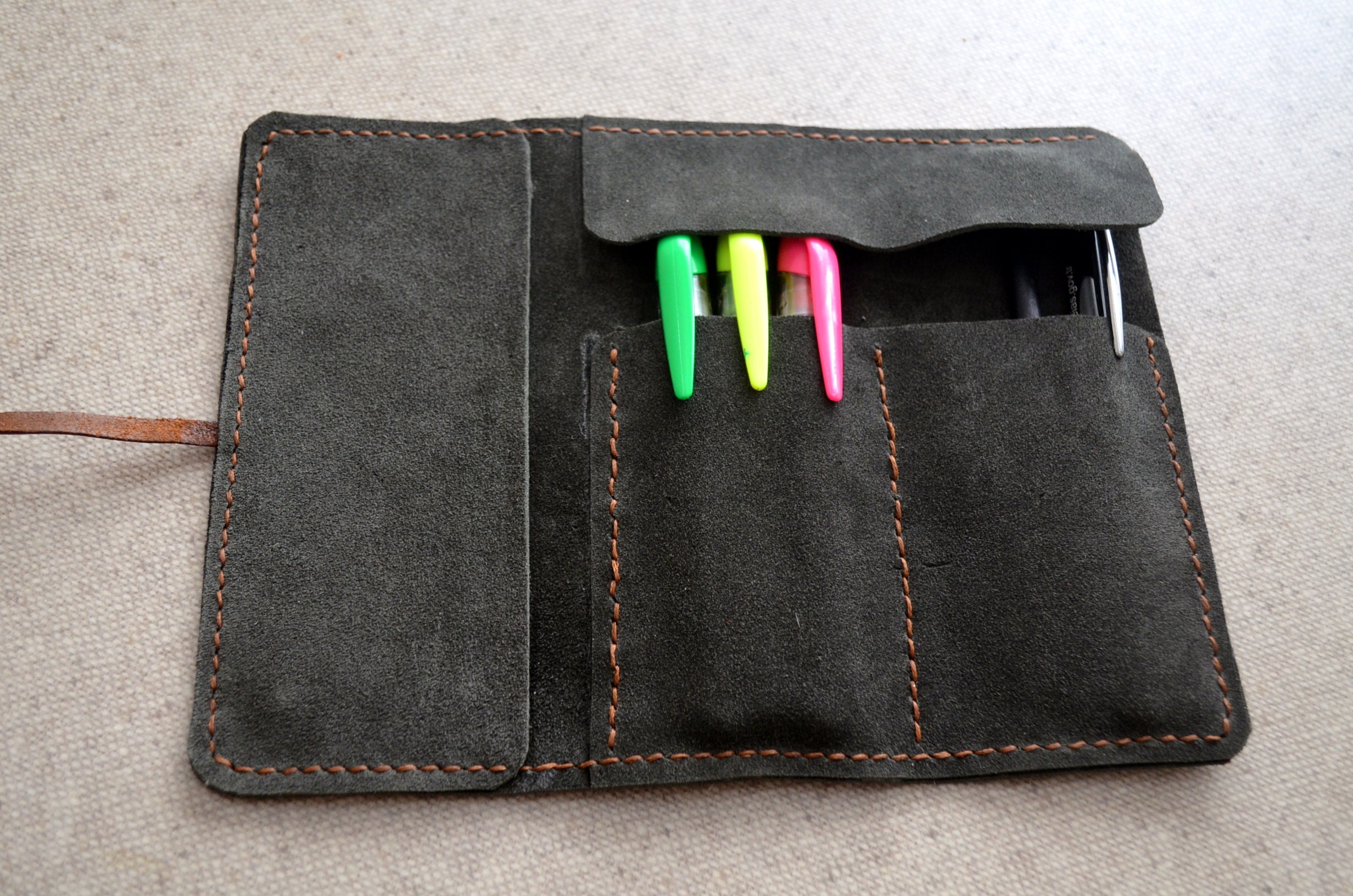 Hand Stitched Leather Pencil Case, Artist Pencil Case, Roll Tool Case ...