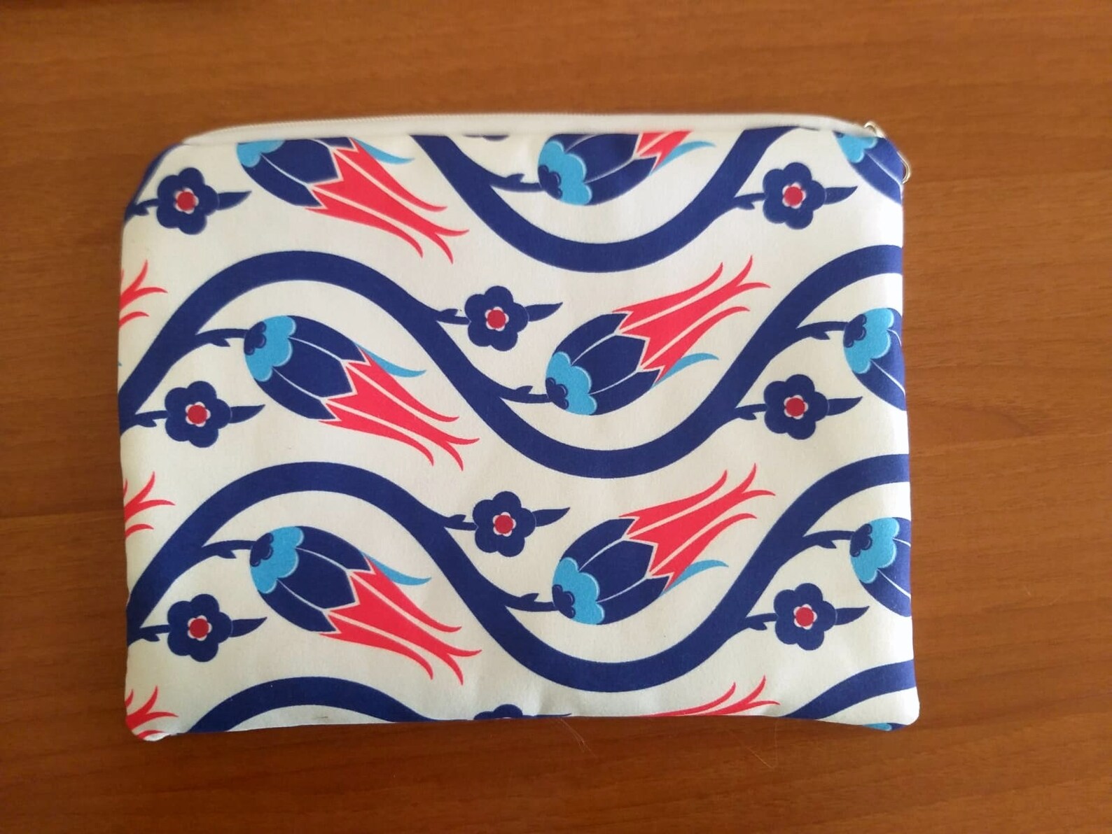 Turkish Kaftan Pattern Tulip Zipper Pouch, Ethnic Fabric Bag, Cute ...
