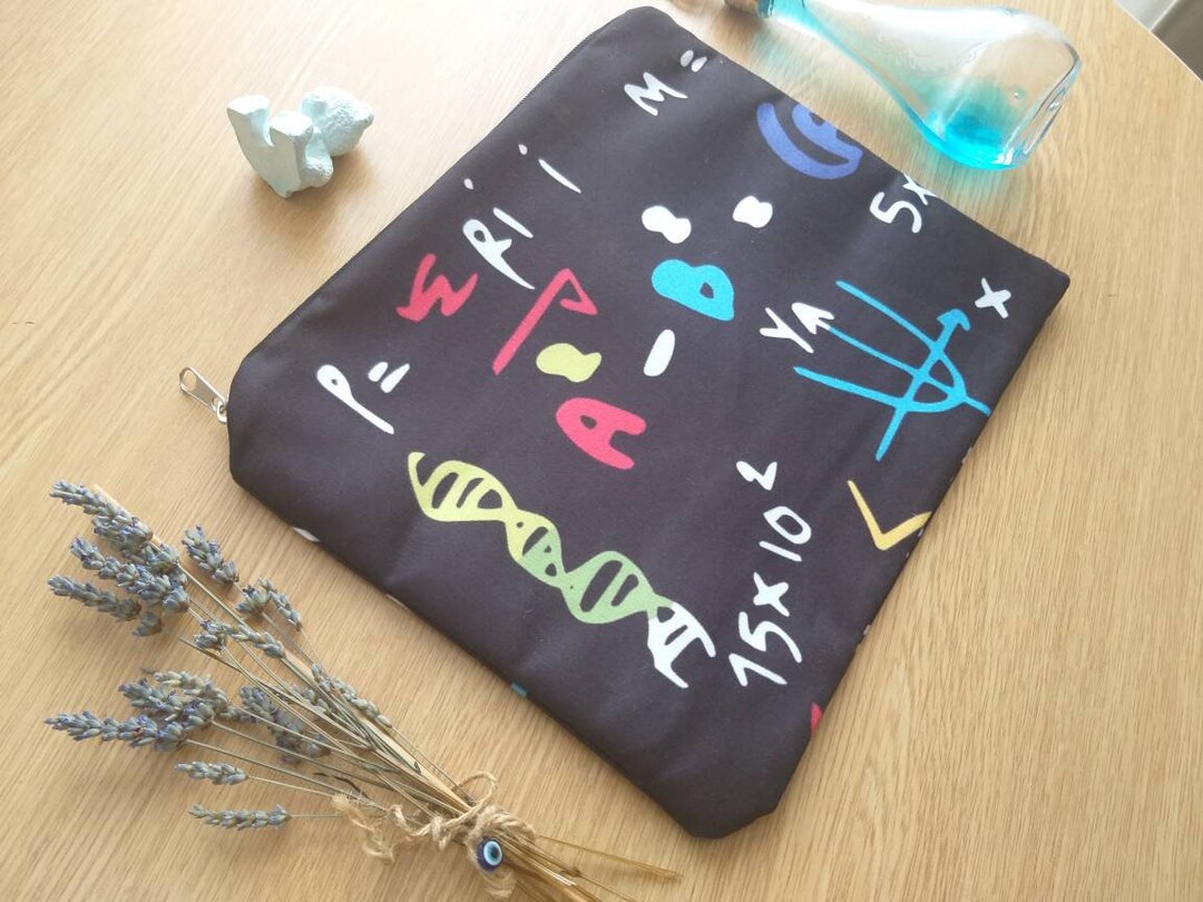 Mathematics Pattern Fabric Zipper Bag Mathematical Design Handbag ...