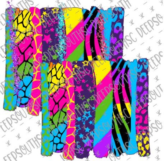 Rainbow Paint Swatches 90's Baby Digital Design Download - Etsy