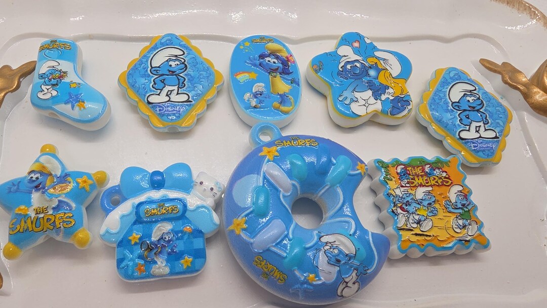 Smurfs 10pc Beadable Beads/focals Set. Great for Beadable Pens ...