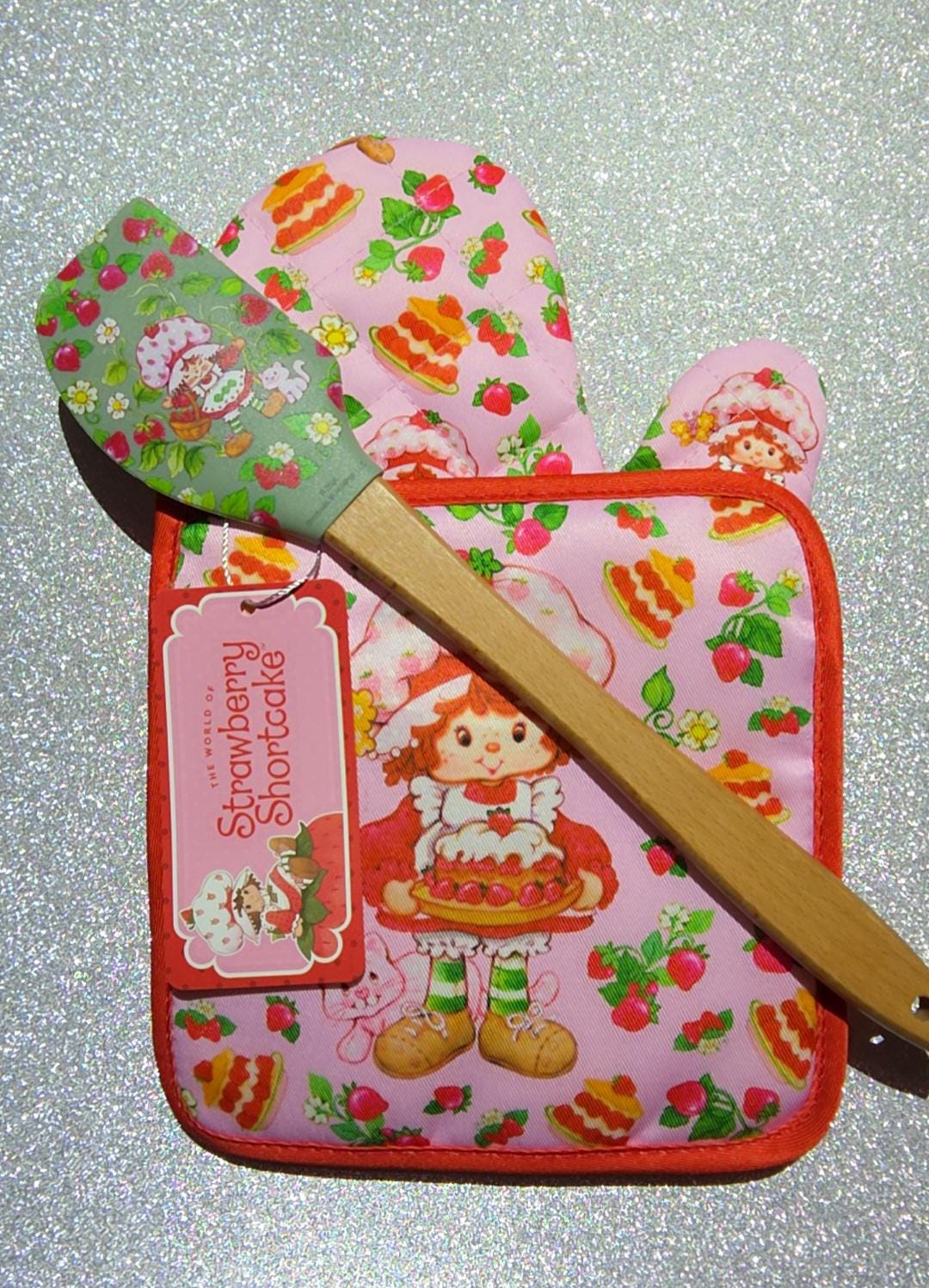 Strawberry Shortcake Kitchen Set, Oven Mitt, Pot Holder and Spatula - Etsy